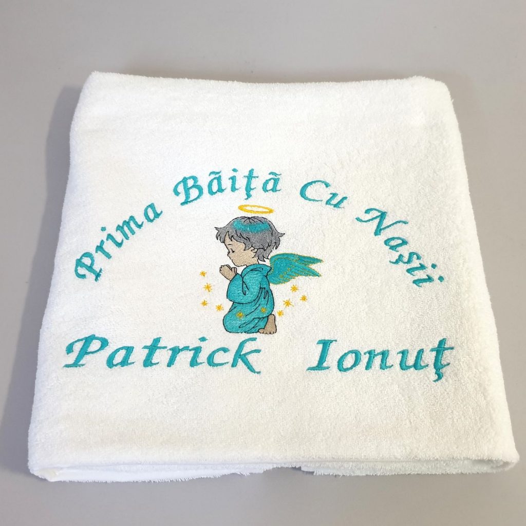 Set Prima Baita Personalizat Ingeras Turcoaz – Triali Decor